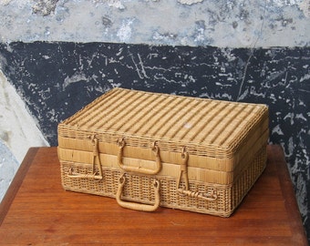 Rattan suitcase | Etsy