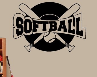 Softball wall decal | Etsy