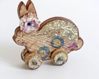Wooden Bunny wooden toys Wooden Rabbit Eco-friendly Wooden