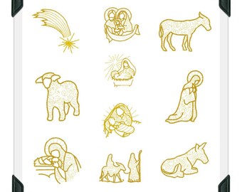 Nativity embroidery | Etsy