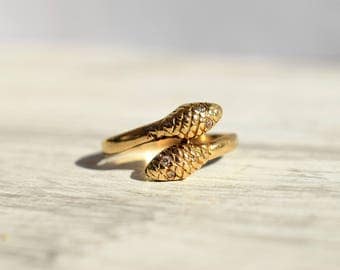 Gold snake ring | Etsy