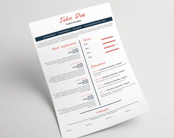 Resume template | Etsy