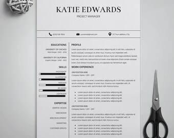 Free resume template | Etsy