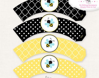 Bee cupcake wrappers | Etsy