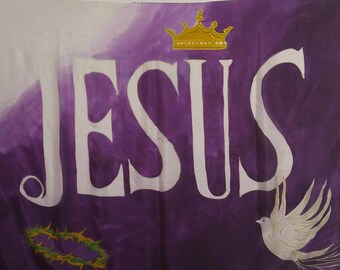 Silk Hand painted WorshipFlags and Banners by HeavenlyBanners