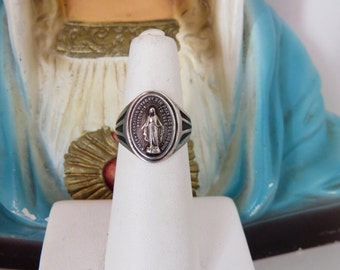 Virgin mary ring | Etsy