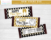 Items similar to New Years Eve Theme Chocolate Bar Wrapper | Happy New ...