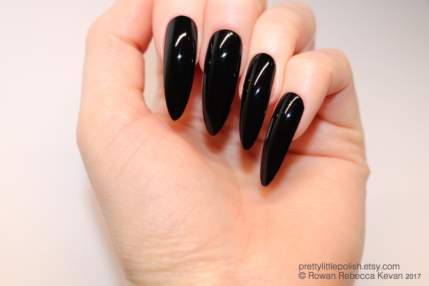 Black Long Stiletto Nails 20 Full Set Of Nails Stiletto