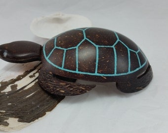 Carved wood turtle | Etsy