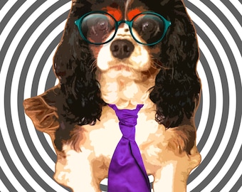 Funky dog art | Etsy