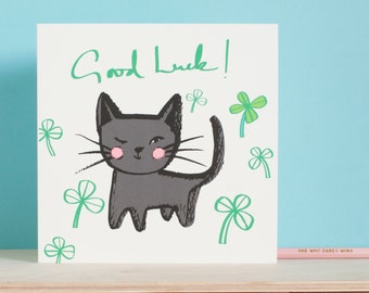 Lucky cat card | Etsy