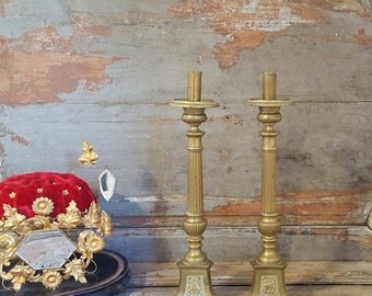 Items similar to Antique Large French Brass Ornamental Church Altar ...