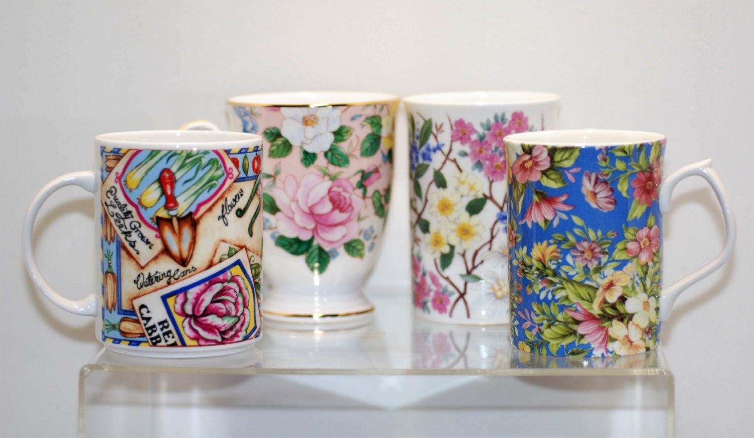 Bone china English mugs tea or coffee mugs pretty mugs Bone china English mugs tea or coffee mugs pretty mugs