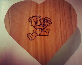 Wooden heart box | Etsy