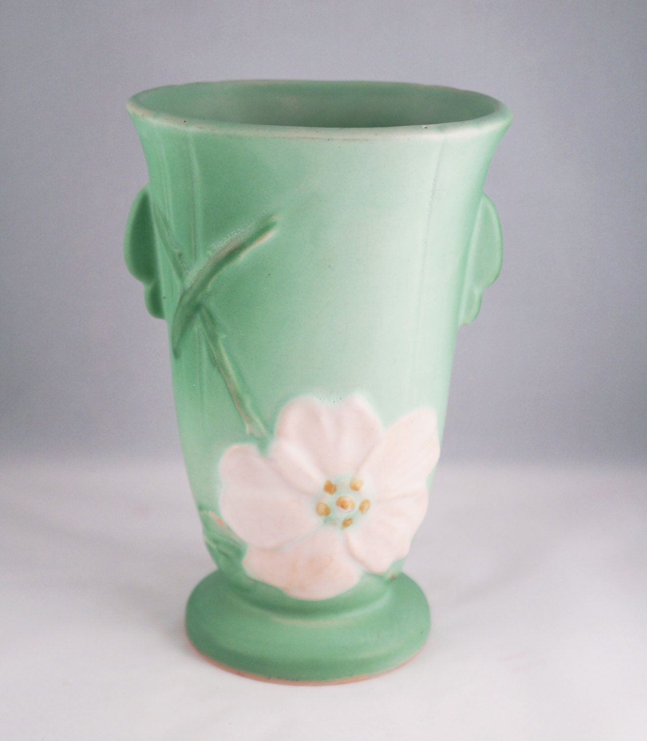 Weller Wild Rose Green Vase-available as pair or individual