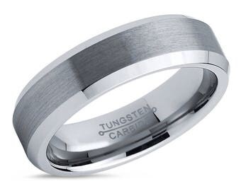 Tungsten Wedding BandTungsten Wedding RingBeveled