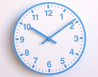 Blue wall clock | Etsy