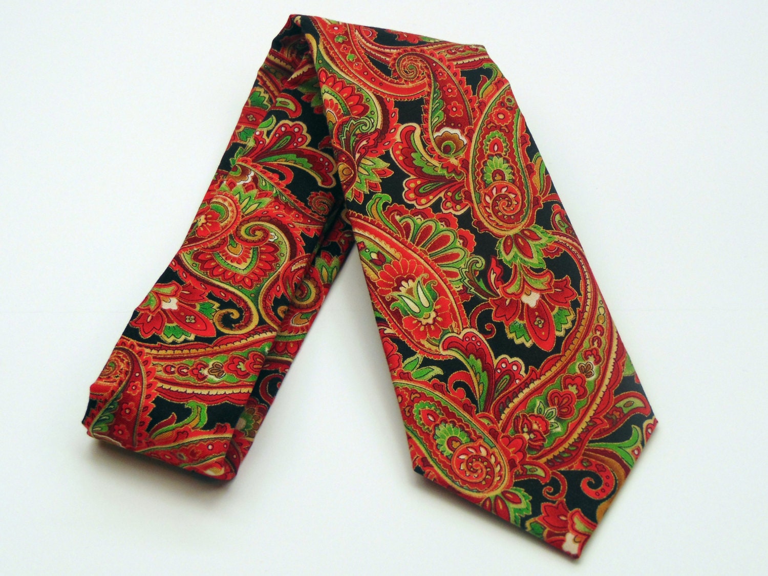 Christmas Necktie, Christmas Tie, Mens Necktie, Mens Tie, Paisley ...