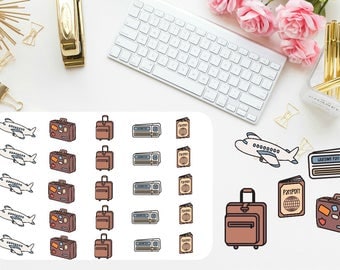 Travel Planner Stickers Printable Flight Time Airline Vacation