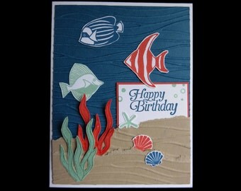 Fish birthday card | Etsy