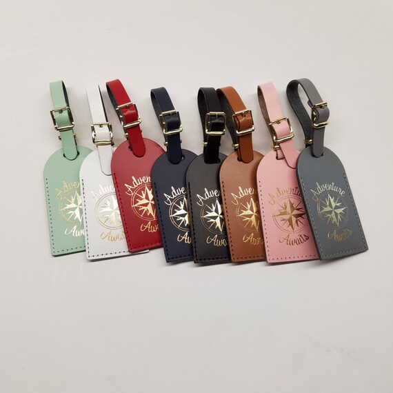 Adventure Awaits with Compass Luggage Tag Gifts Traveler