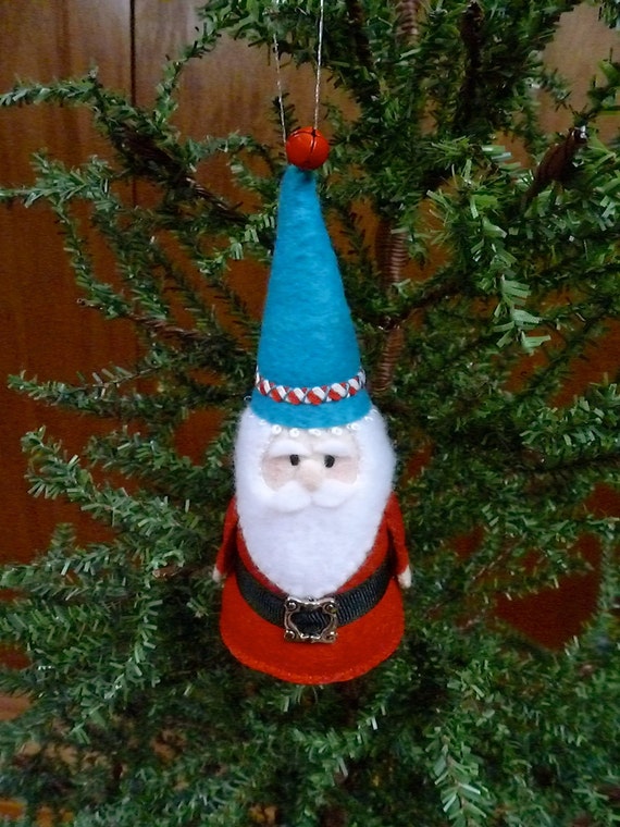 Santa Gnome Christmas Ornament Santa Ornament Handmade