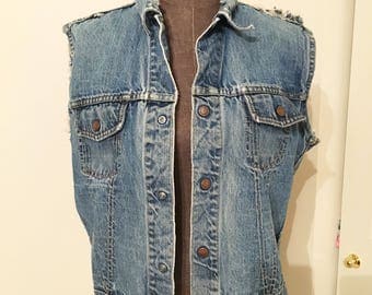 Cut off jean jacket | Etsy
