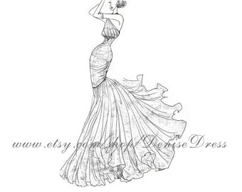 Mermaid gown pattern | Etsy