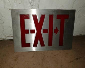 Metal exit sign | Etsy