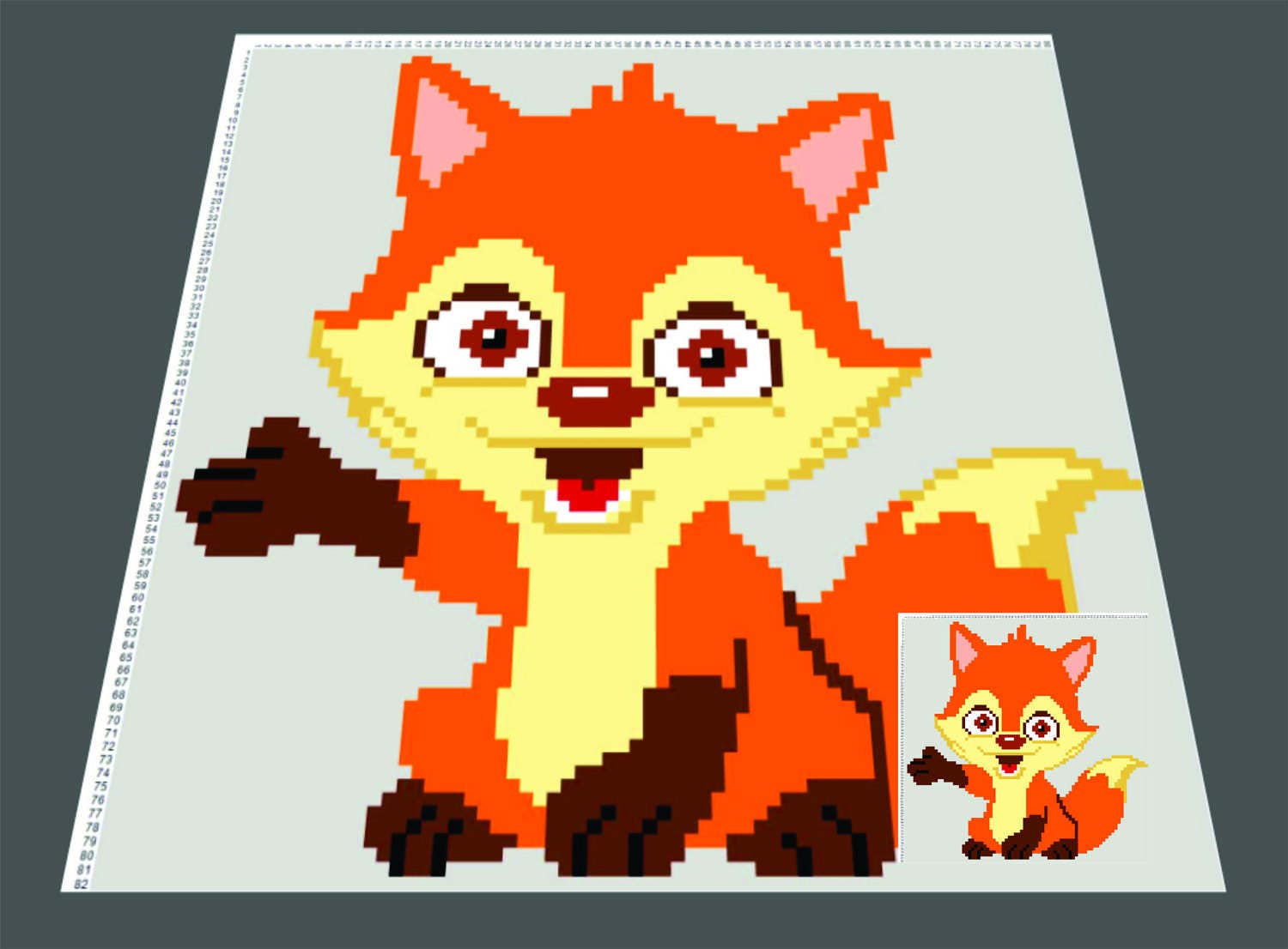 Little Fox C2C Graph from CrochetGraphsDesigns on Etsy Studio