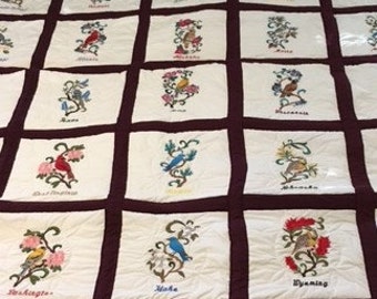 State bird quilt | Etsy