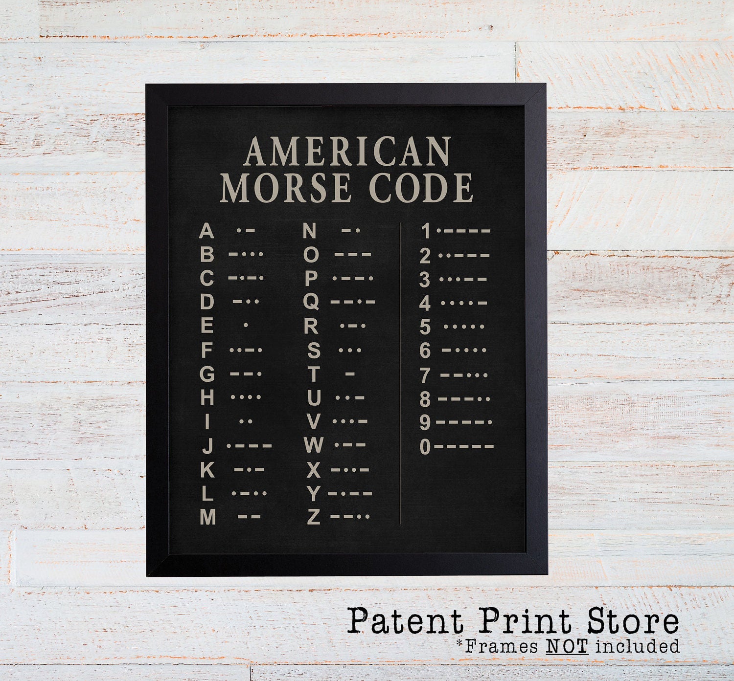 American Morse Code Art Print. Morse Code Poster. Man Cave