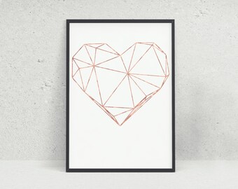 Geometric heart | Etsy