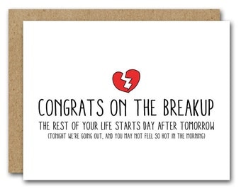 Funny breakup card | Etsy