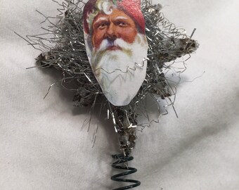 Santa tree topper | Etsy