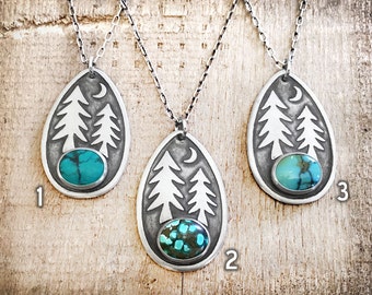 Pine tree pendant | Etsy