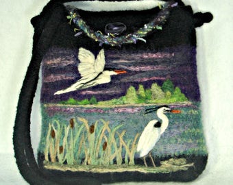 ART WITH A PURSE ATTACHED by FeltedFantasies on Etsy