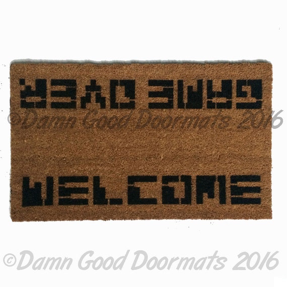 80's style Video Game GAME OVER WELCOME doormat