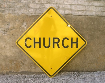 Church road sign | Etsy