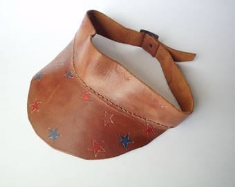 Leather visor | Etsy