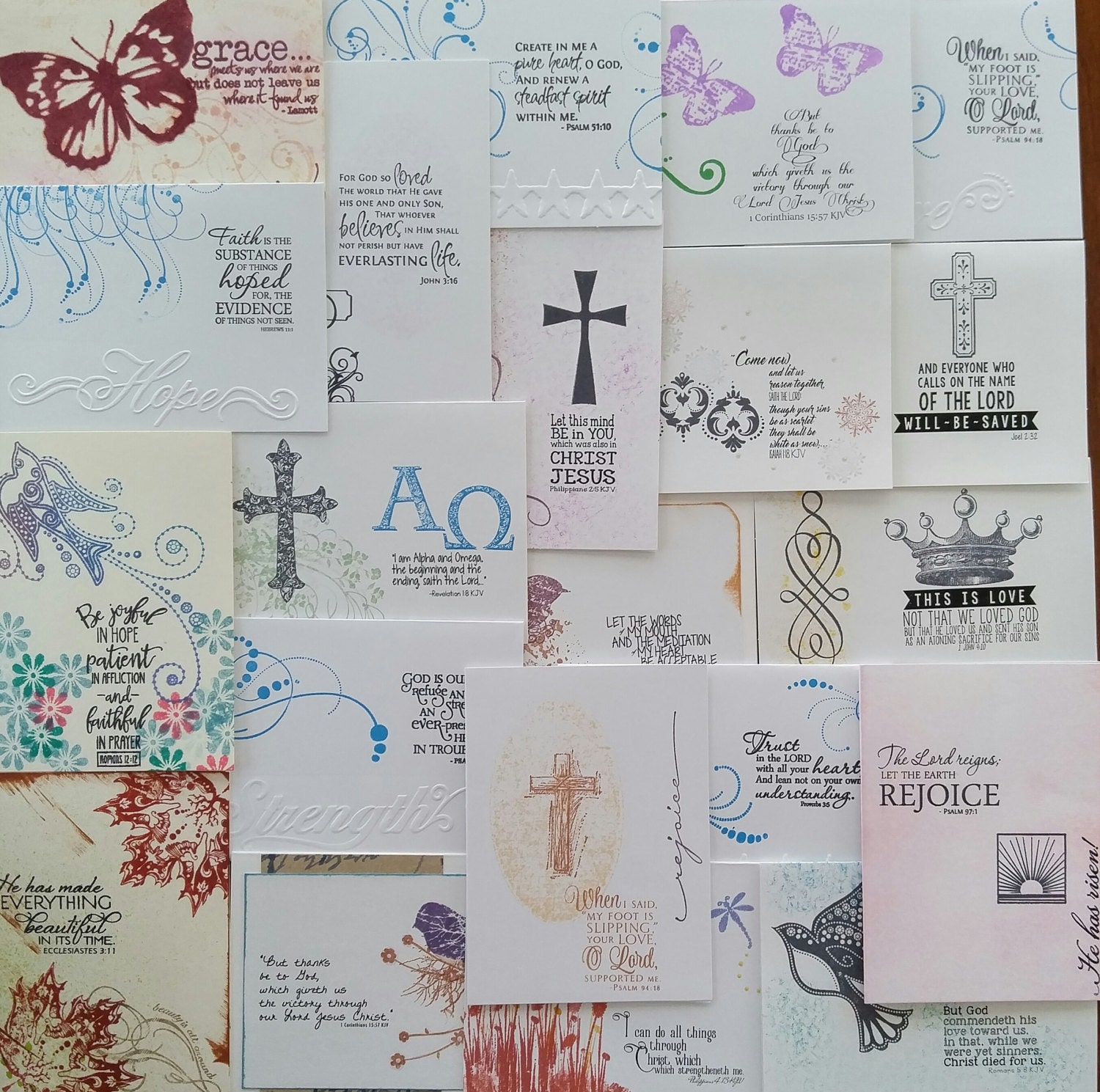 21 Christian Greeting Cards CLEARANCE large card assortment 21