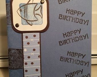 Fish birthday card | Etsy