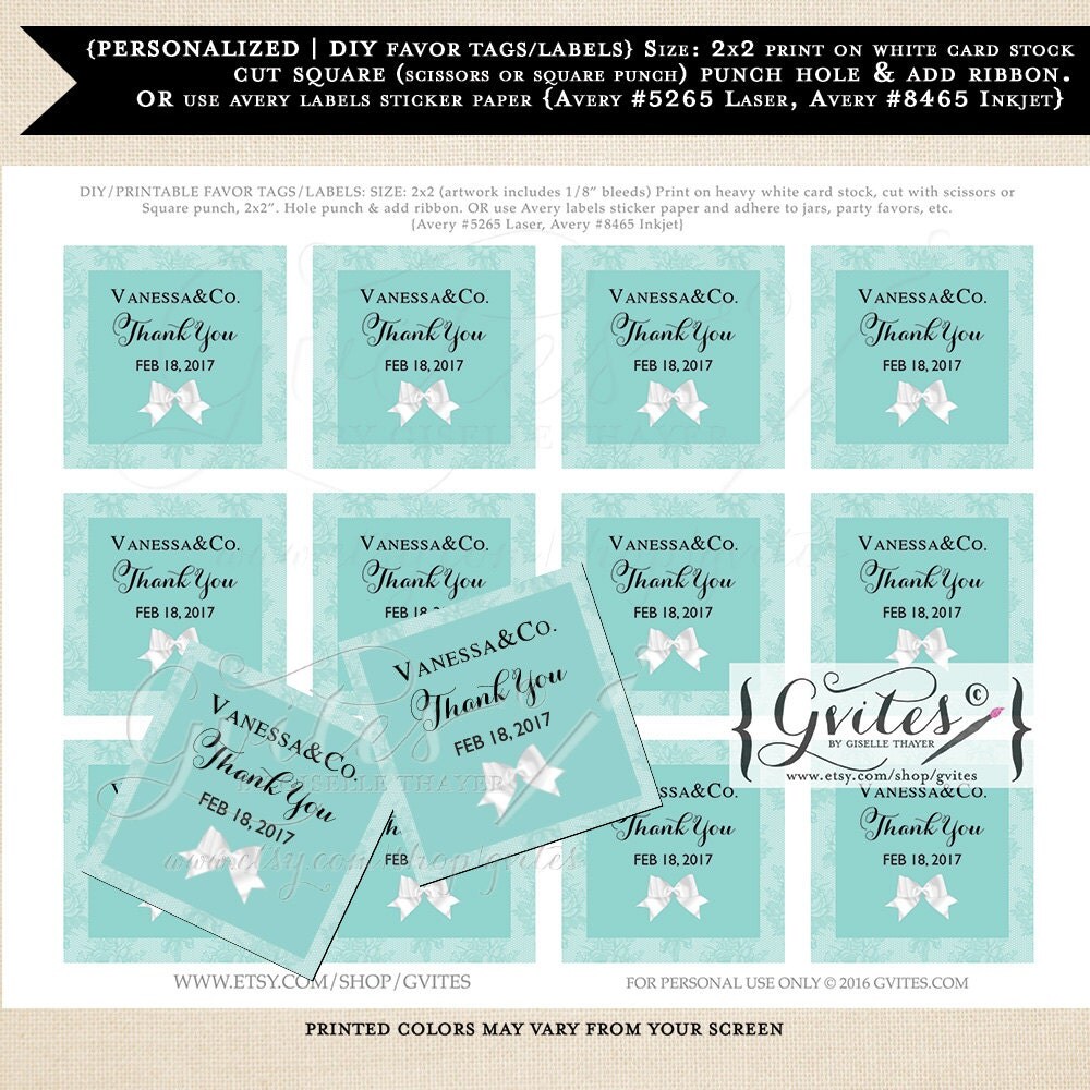 Breakfast at tags labels decorations couture blue theme