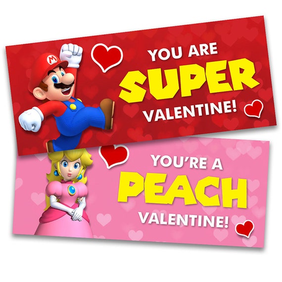 Super Mario Inspired Printable Valentine's Day Cards