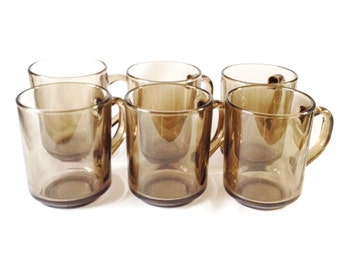 Brown glass mug | Etsy