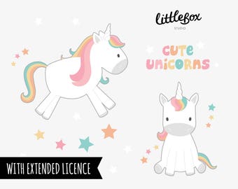 Unicorn clip art | Etsy