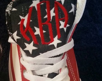 Monogrammed converse | Etsy