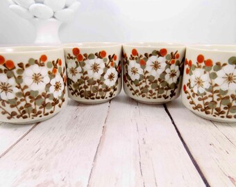 Orange tea cup set | Etsy
