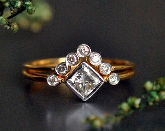 Princess cut engagement ring | Etsy