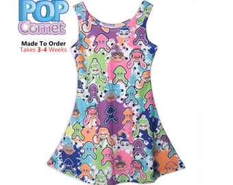 Splatoon Inspired Dress Splatoon Skater Dress Inkling Dress
